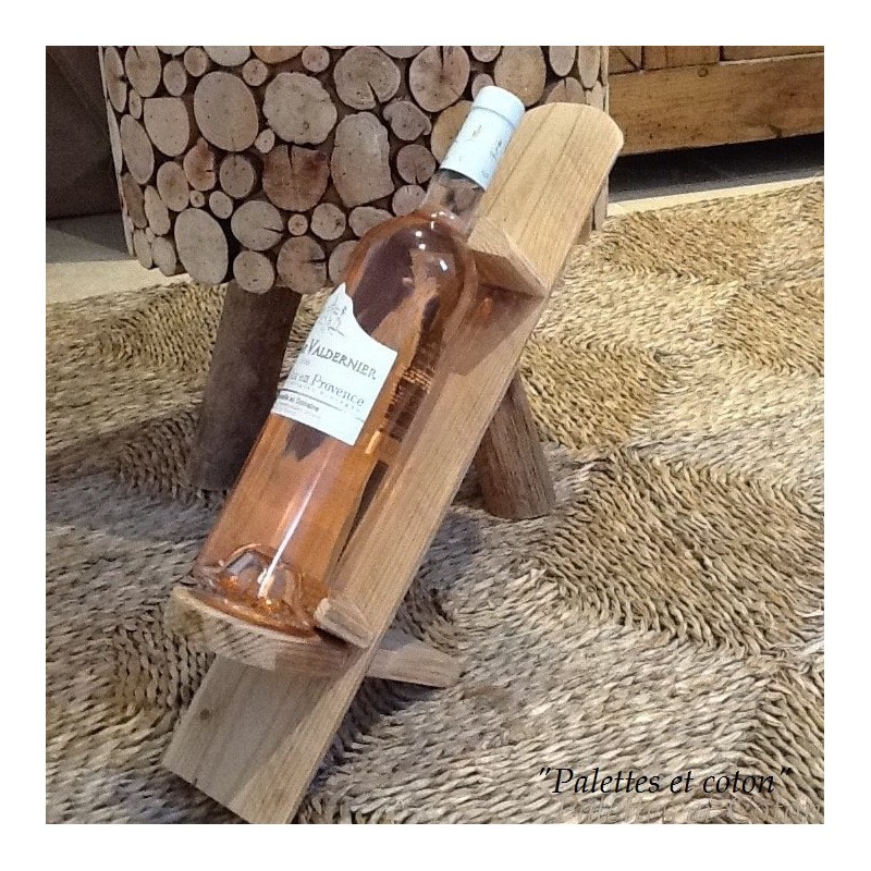 Support bouteille. bois de palettes - Palettes et coton